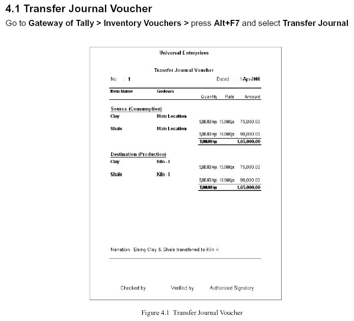 Transfer Journal Voucher Report @ Tally.ERP 9 : www.TallyERP9Book.Com