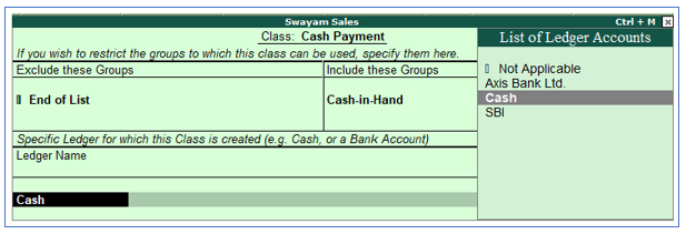 Payment Voucher (F5) with Voucher Class in TallyPrime Accounting Software