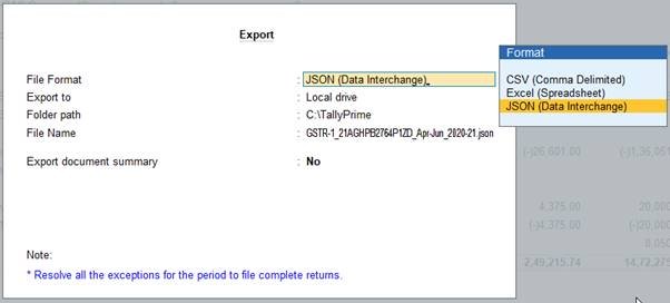GSTR -1 Report in TallyPrime to upload in GST Portal