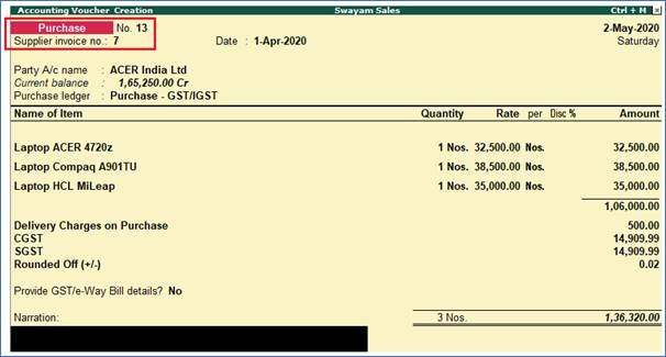 Purchase Order Processing in TallyERP9