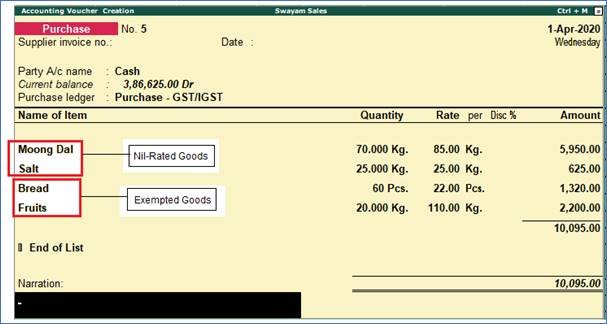 Purchase of ‘Nil-Rated GST’ , ‘Exempted GST’, Items & Goods using Tally ...